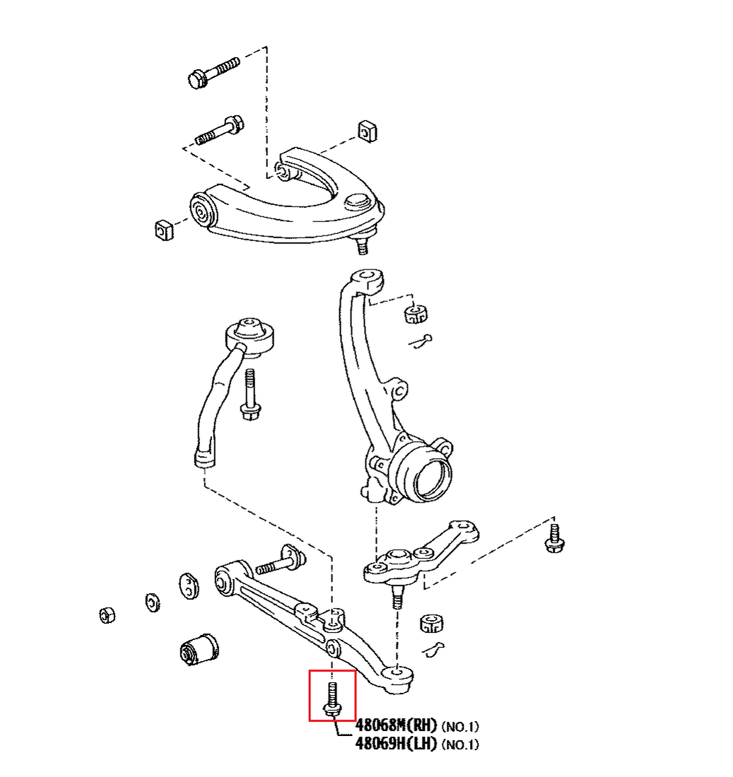 Toyota Caster Rod Bolt Jzx100 Jzx110 Jzs171 Is200 Is300 90105-16053 Ge ...