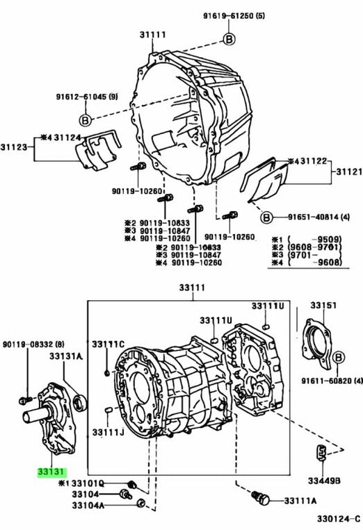 Toyota R Series Transmission Front Bearing Retainer 33131-35032 Genuin ...