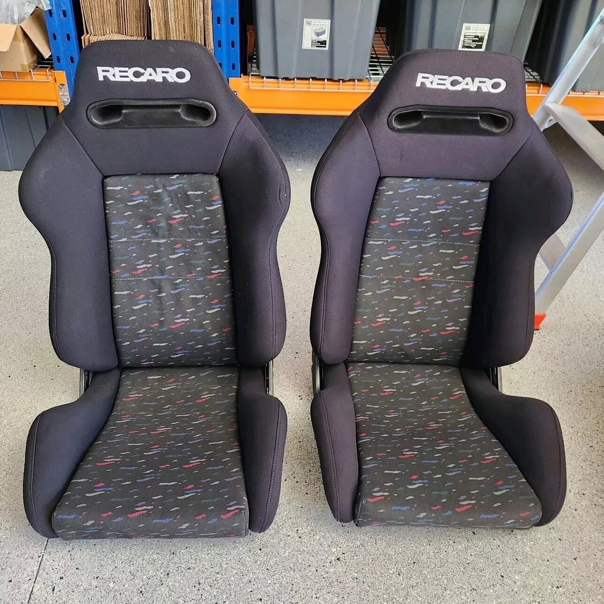Recaro SR2 Confetti Pair — JDM Restoration